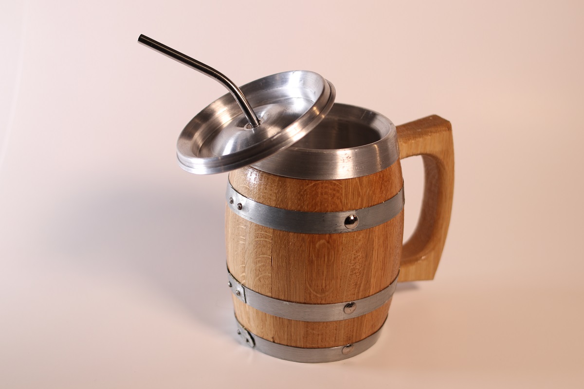 16oz Barrel With Top & Straw - Nieto del barril